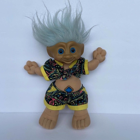 Ace Novelty | Toys | Vtg Ace Novelty Treasure Troll Doll Blue Hair 2 ...